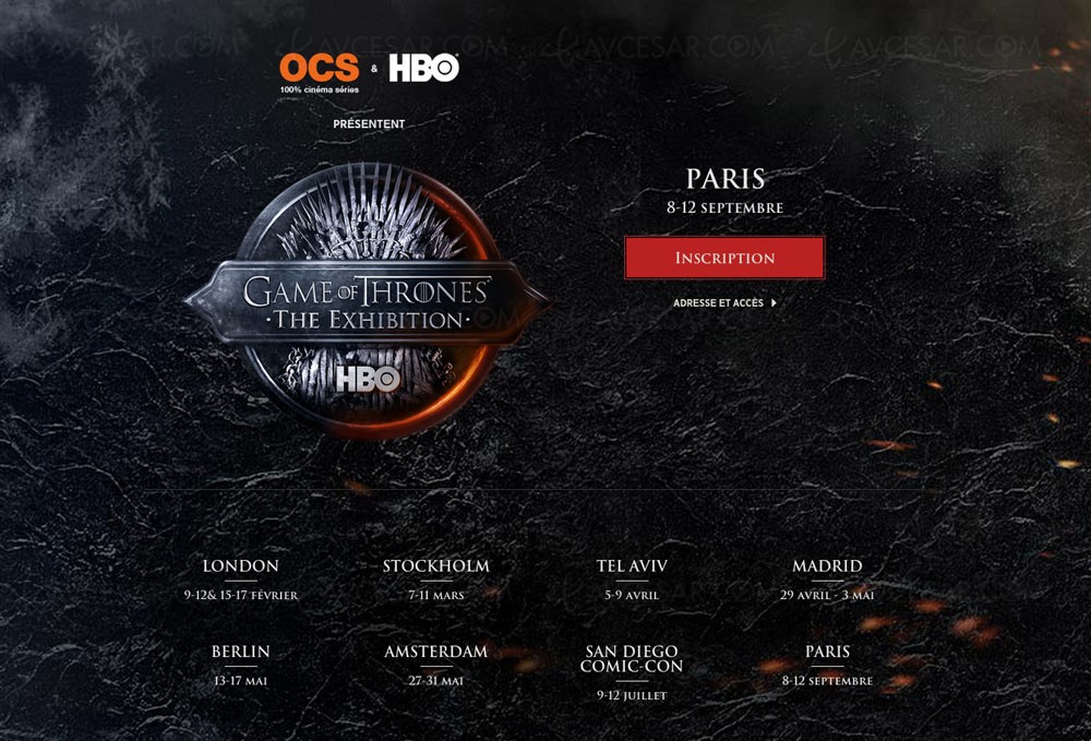 Exposition Game of Thrones : l’hiver arrive... à Paris