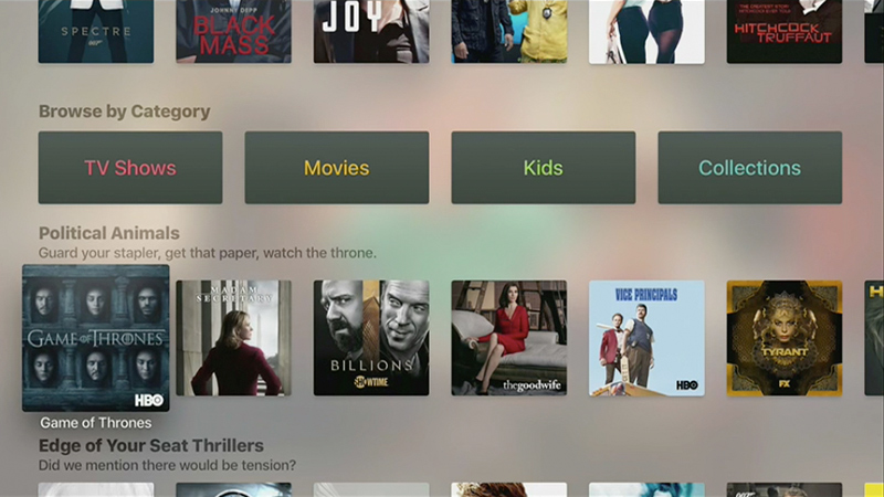 Nouvelle application « TV » par Apple