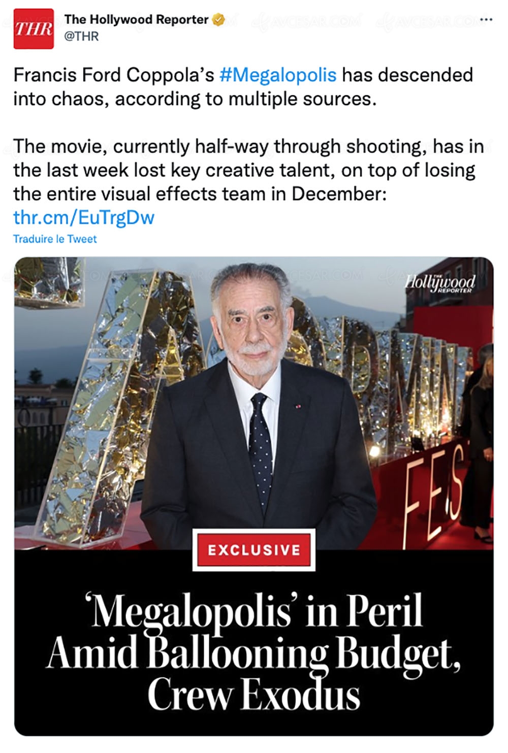 Tournage du prochain Coppola Megalopolis : Apocalypse Now