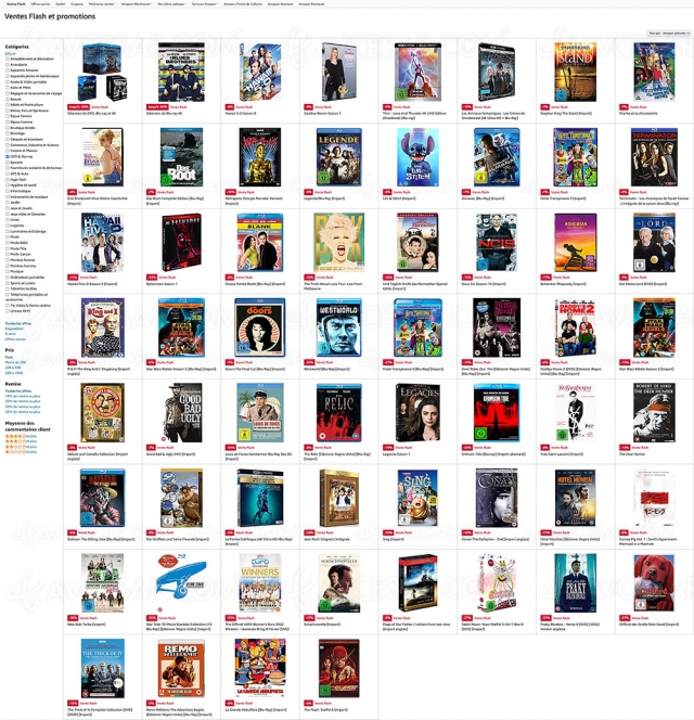 Amazon DVD/Blu-Ray/4K Ultra HD, jusqu'à ‑60% de remise sur 91 coffrets